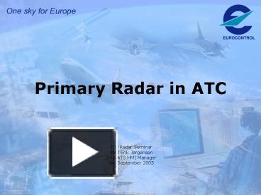 Primary Radar in ATC presentation | free to view