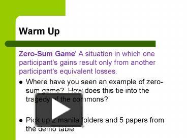 PPT – Warm Up PowerPoint presentation | free to download - id: 74d90e-MDBlM