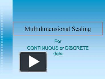 Multidimensional%20Scaling presentation | free to download