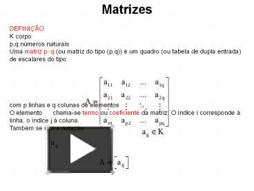 Matrizes presentation | free to view