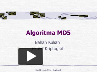 Algoritma MD5 presentation | free to view