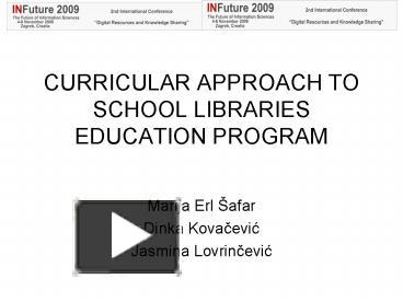 PPT – CURRICULAR APPROACH TO SCHOOL LIBRARIES EDUCATION PROGRAM ...