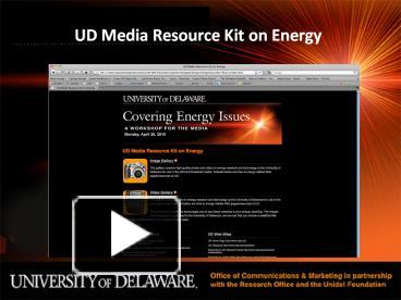 PPT – UD Media Resource Kit on Energy PowerPoint presentation | free to ...