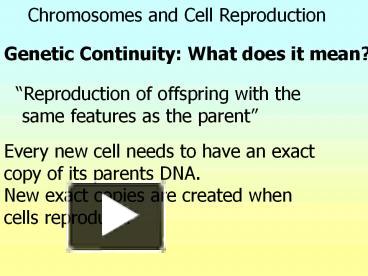 Genetic Continuity: What does it mean? presentation | free to view