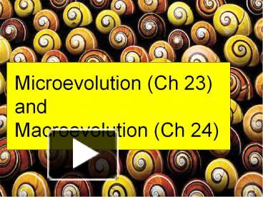 Microevolution (Ch 23) and Macroevolution (Ch 24) presentation | free ...