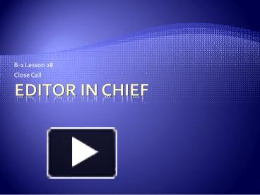 Editor In Chief presentation | free to download
