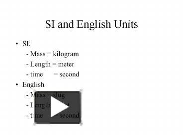 SI and English Units presentation | free to download