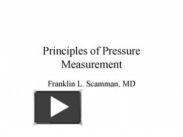 Principles of Pressure Measurement presentation | free to view