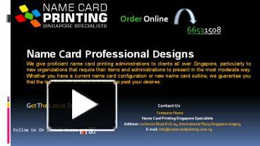 Professional Design Name Card presentation | free to download