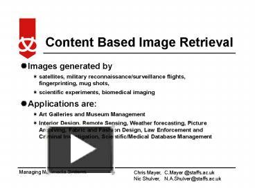 Content Based Image Retrieval presentation | free to view