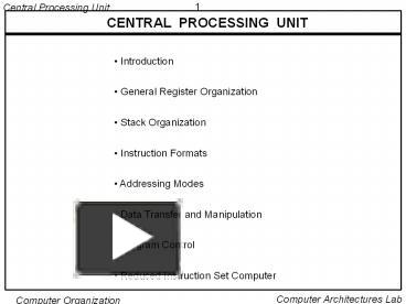 PPT – CENTRAL PROCESSING UNIT PowerPoint presentation | free to ...