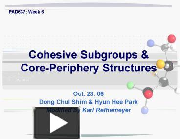 Cohesive Subgroups presentation | free to view