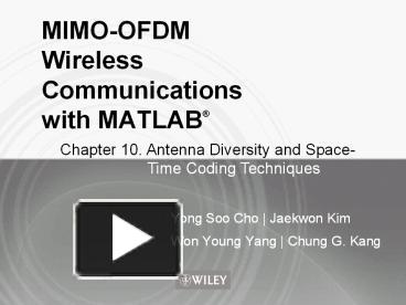 MIMO-OFDM Wireless Communications with MATLAB presentation | free to view