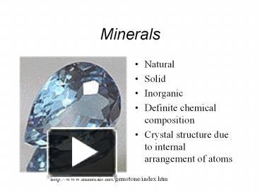 PPT – Minerals PowerPoint presentation | free to download - id: 753d9c ...