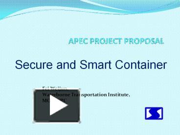 PPT – APEC PROJECT PROPOSAL PowerPoint presentation | free to view - id ...