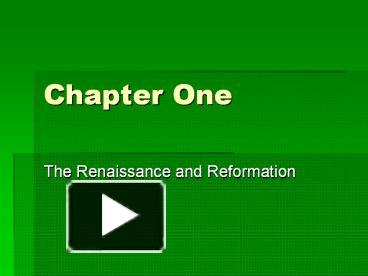 Chapter One presentation | free to download