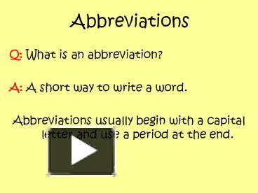 PPT – Abbreviations PowerPoint presentation | free to download - id ...