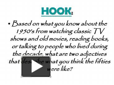 PPT – HOOK: PowerPoint presentation | free to download - id: 7568c7-NjIwY