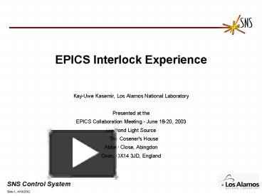 PPT – EPICS Interlock Experience PowerPoint presentation | free to ...