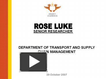 PPT – ROSE LUKE PowerPoint presentation | free to view - id: 75802-ZDc1Z