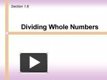 Dividing Whole Numbers presentation | free to download