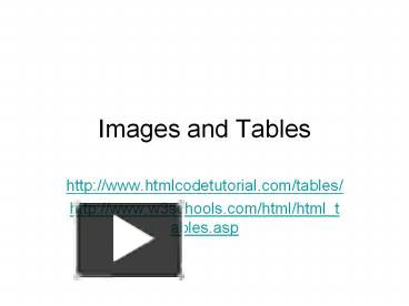 PPT – Images and Tables PowerPoint presentation | free to download - id ...
