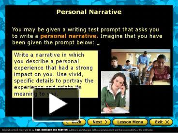 Personal Narrative presentation | free to download