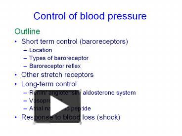 PPT – Control of blood pressure PowerPoint presentation | free to view ...