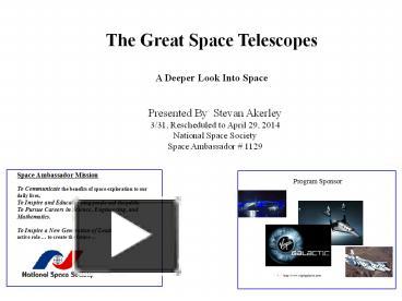 PPT – The Great Space Telescopes PowerPoint presentation | free to view ...