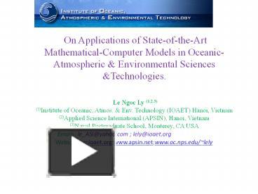 PPT – Supercomputing/HPC Technology and Its Applications in Air/Sea ...