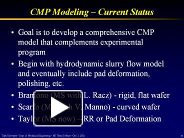 PPT – CMP Modeling PowerPoint presentation | free to download - id ...