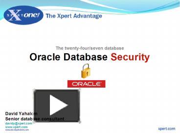 Oracle Database Security presentation | free to view