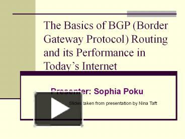 The Basics of BGP (Border Gateway Protocol) Routing and its Performance ...