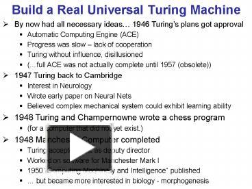 PPT – Build a Real Universal Turing Machine PowerPoint presentation ...