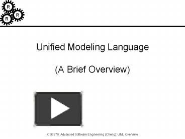 PPT – Unified Modeling Language (A Brief Overview) PowerPoint ...