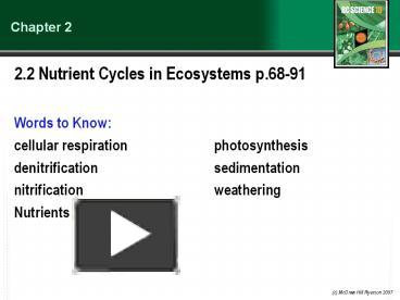 PPT – 2.2 Nutrient Cycles in Ecosystems p.68-91 PowerPoint presentation ...