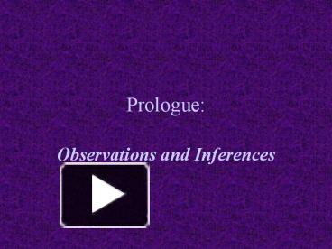 Prologue: presentation | free to view