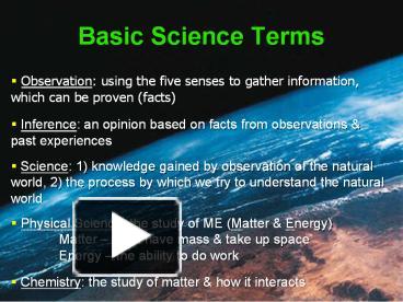 PPT – Basic Science Terms PowerPoint presentation | free to download ...