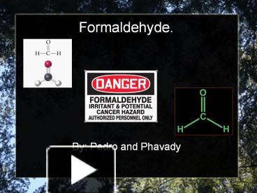Formaldehyde. presentation | free to download