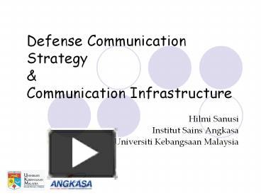 Defense Communication Strategy presentation | free to view