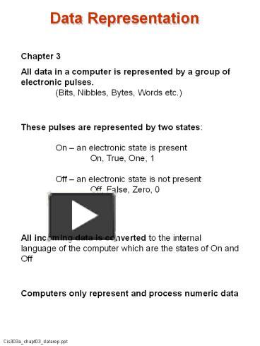 PPT – All data in a computer is represented by a group of electronic ...