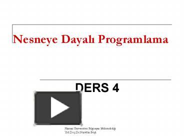 PPT – Nesneye Dayali Programlama PowerPoint presentation | free to ...
