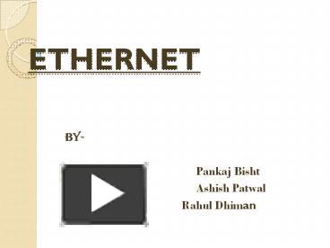 ETHERNET presentation | free to download