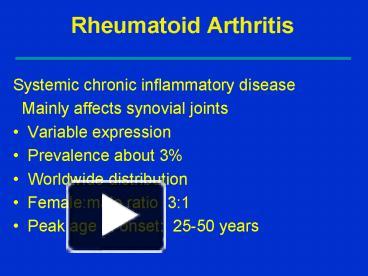Rheumatoid Arthritis presentation | free to download
