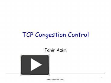 TCP Congestion Control presentation | free to view