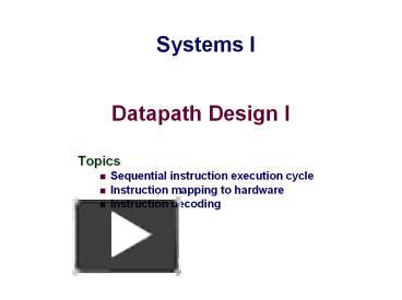 Datapath Design I presentation | free to download