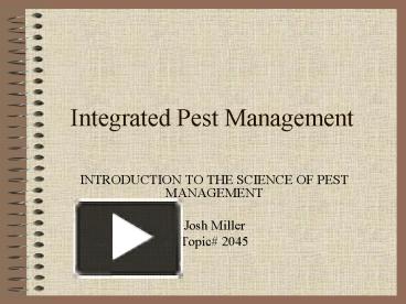 PPT – Integrated Pest Management PowerPoint presentation | free to view ...
