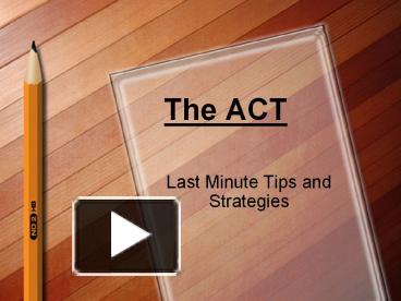 The ACT presentation | free to download