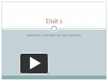 PPT – Solving system of equations PowerPoint presentation | free to ...