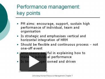 Performance management: key points presentation | free to view